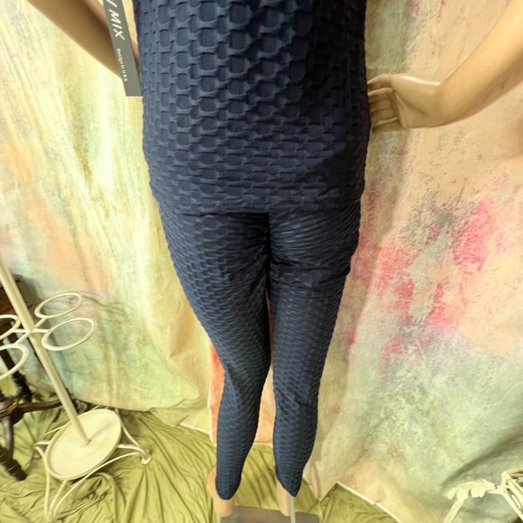 New Mix | Pants & Jumpsuits | New New Mix 2 Piece Navy Cotton Blend ...